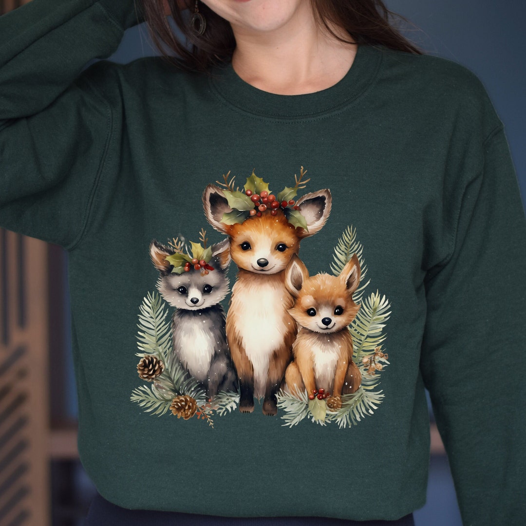 Forestcore Fox Sweater Mama With Cubs Jumper Woodland Creature Pull ...
