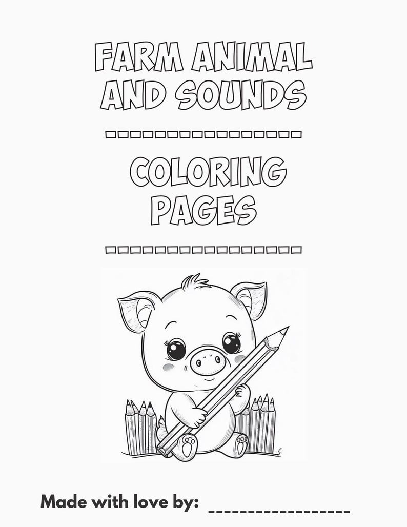Coloring Pages Farm Animals Pre-k Kindergarten, Digital File PDF ...