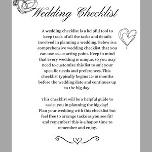 Wedding Checklist PDF, Digital Download, 12 Month Wedding Checklist - Etsy
