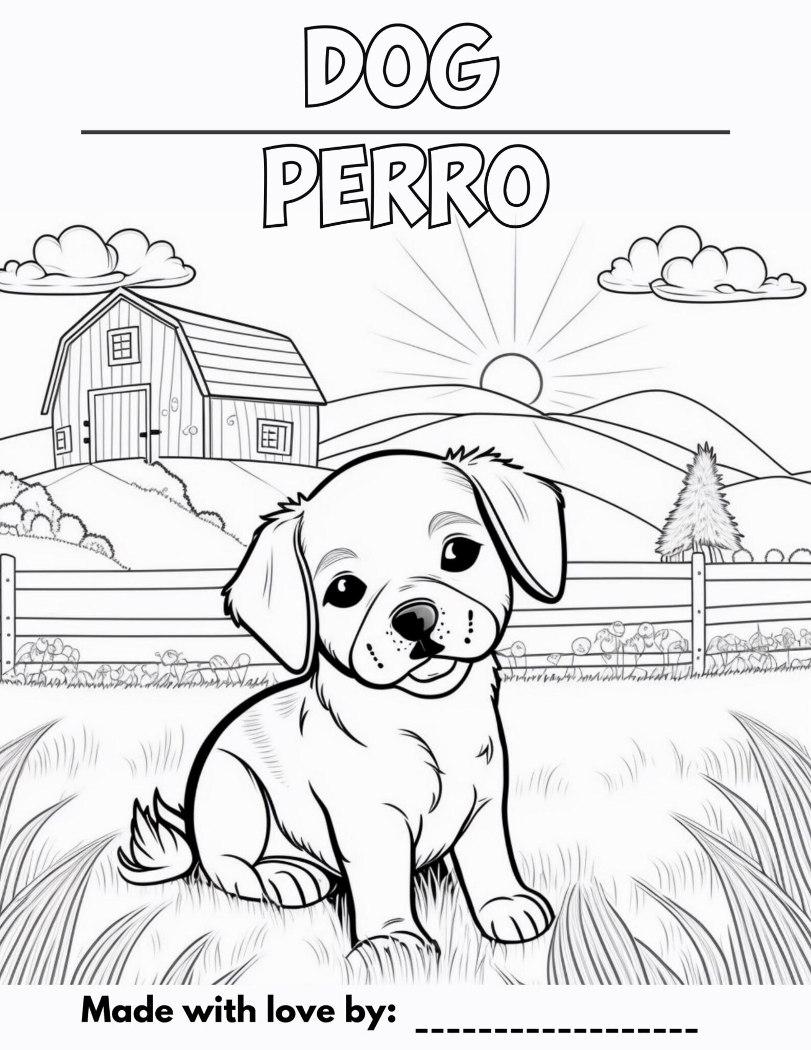 Bilingual Spanish Coloring Pages Farm Animals Pre-k Kindergarten ...