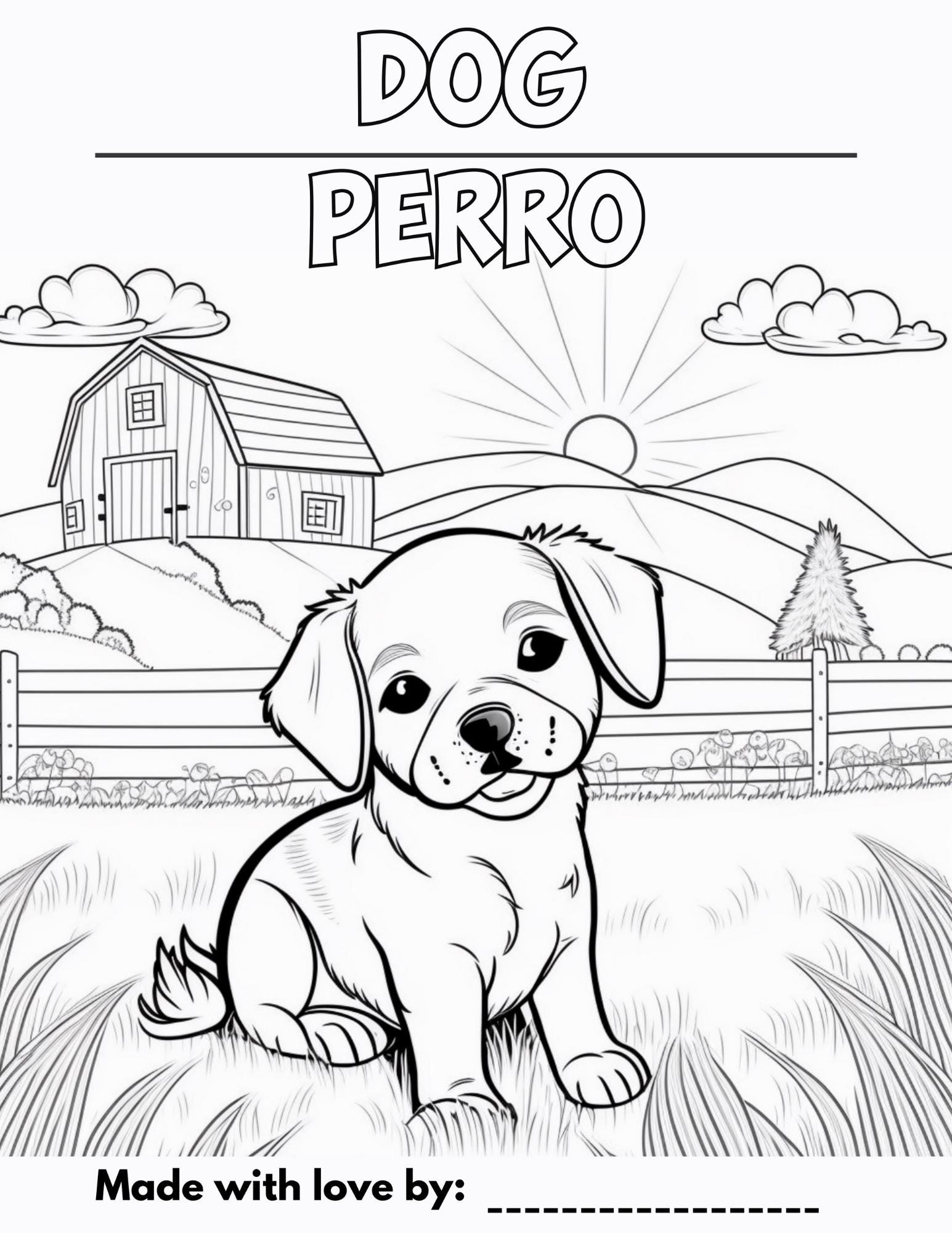 Bilingual Spanish Coloring Pages Farm Animals Pre-k Kindergarten ...