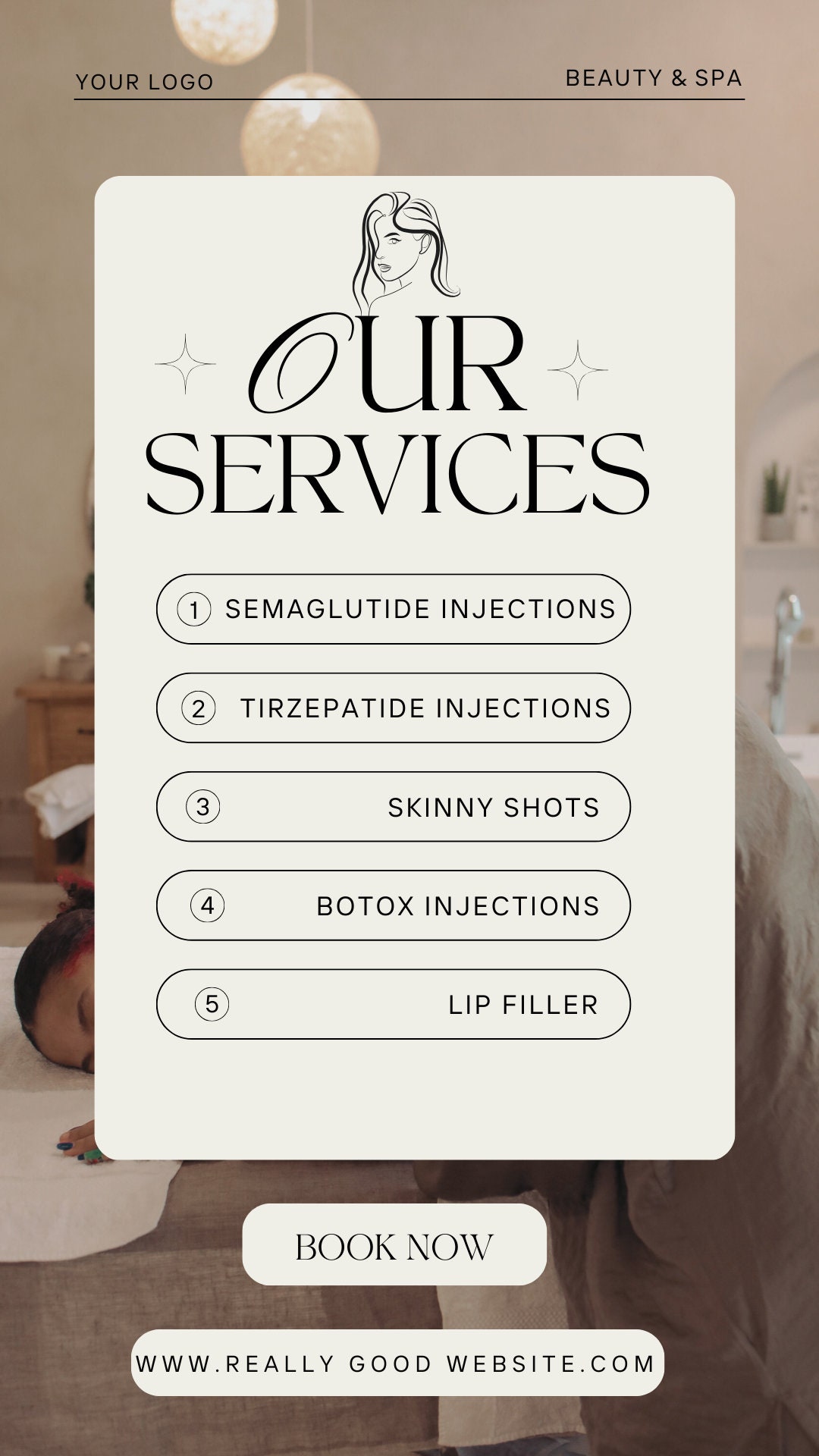 Instagram Ad Template for Med Spa Botox and Lip Filler, Editable in ...