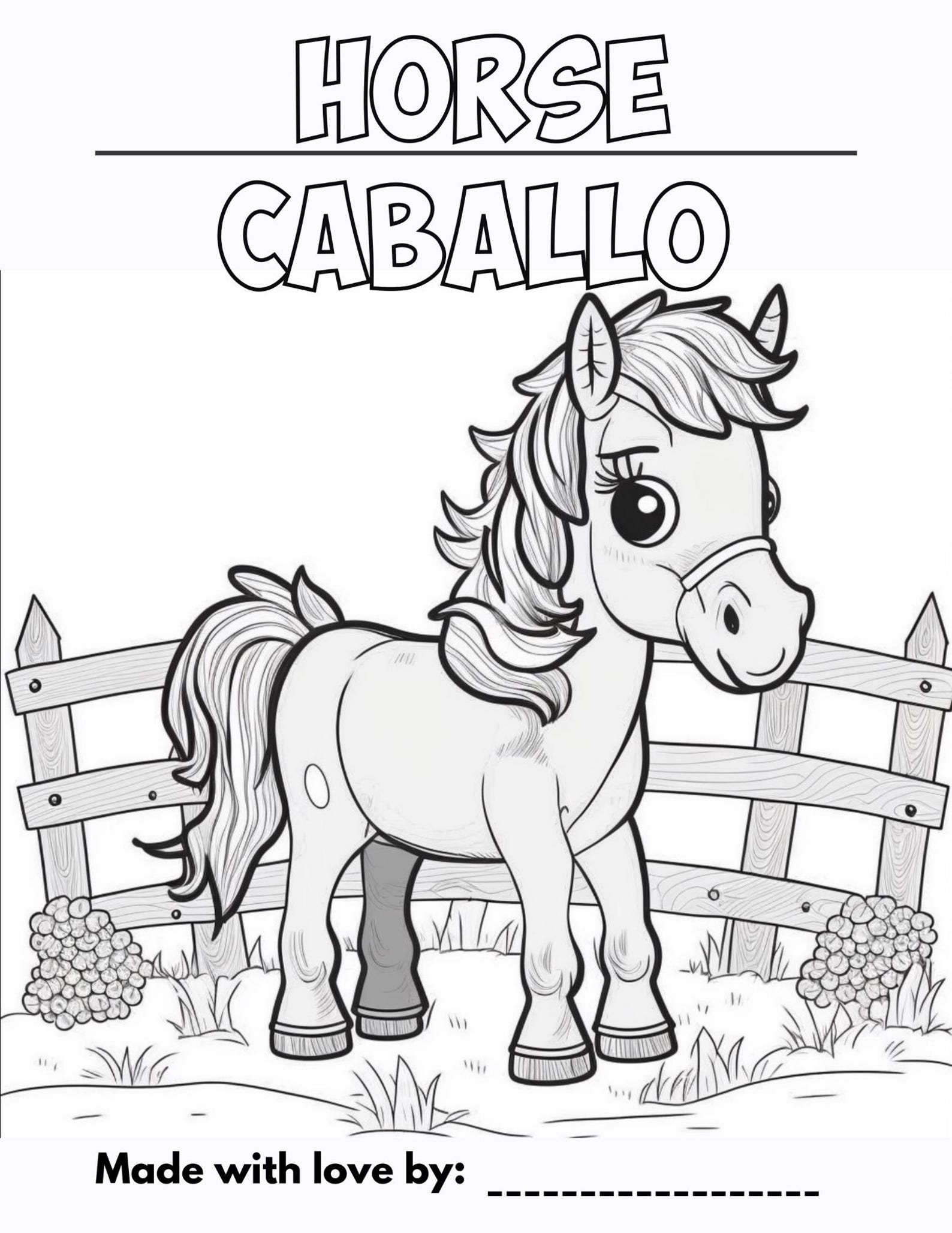 Bilingual Spanish Coloring Pages Farm Animals Pre-k Kindergarten ...