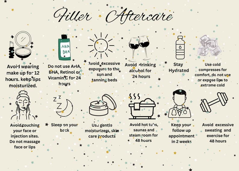 Aftercare Card Template for Botox and Lip Filler, Editable in Canva - Etsy