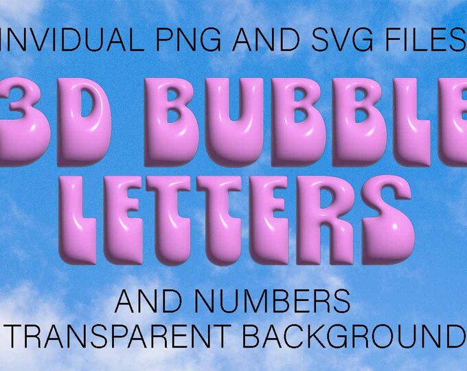 3D Bubbly Letters Clipart PNG SVG Bundle, Bubbly Font, Bubbly Alphabet ...