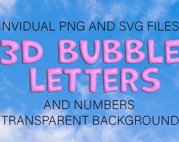 3D Bubbly Letters Clipart PNG SVG Bundle, Bubbly Font, Bubbly Alphabet ...