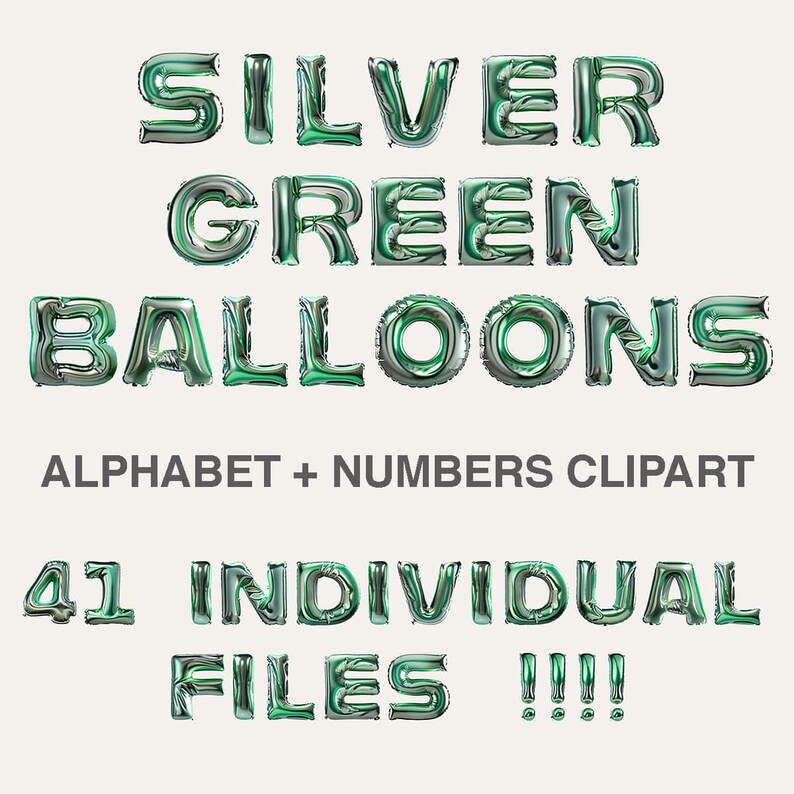 Green Foil Balloons Alphabet Clip Art 41 Files PNG Transparent ...