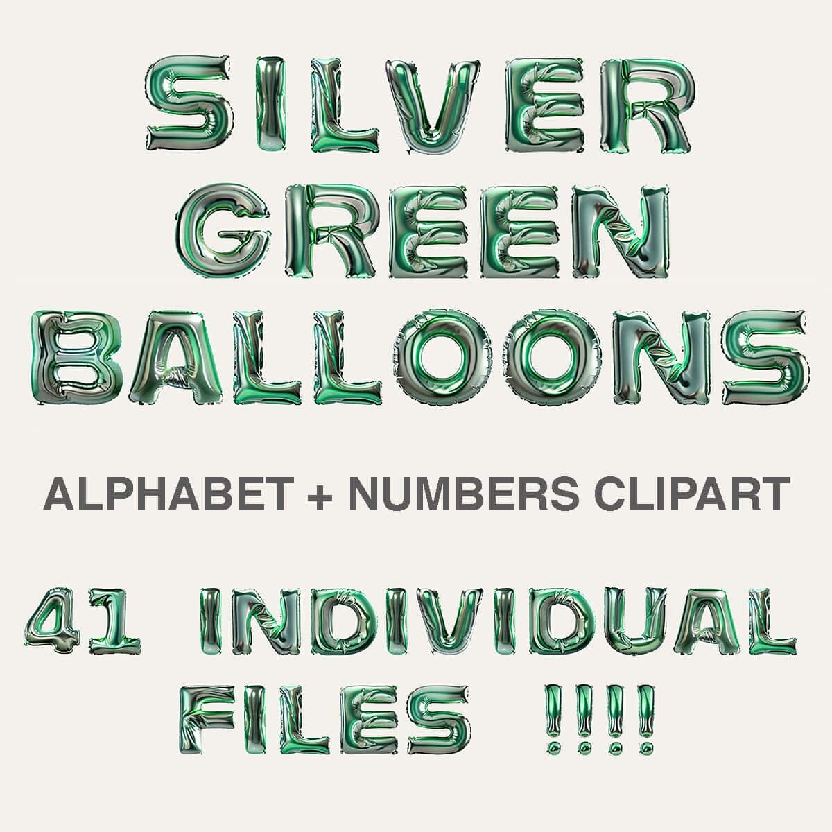 Green Foil Balloons Alphabet Clip Art 41 Files PNG Transparent ...