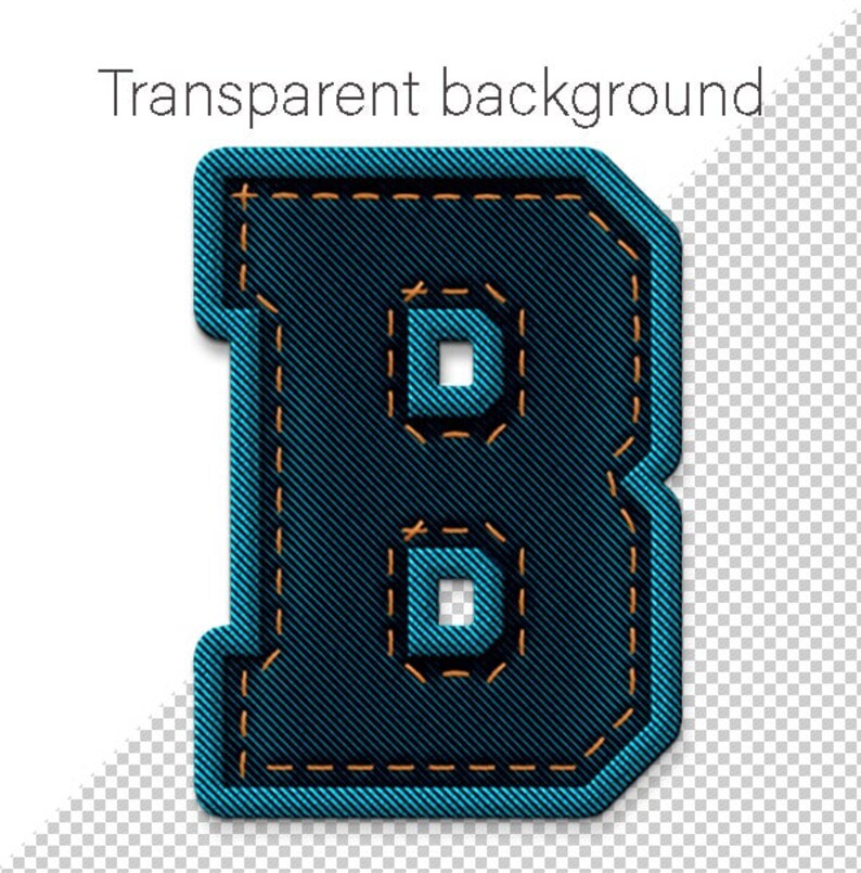 Jeans Letters & Denim Fashion Varsity Alphabet PNG Bundle Stylish Denim ...