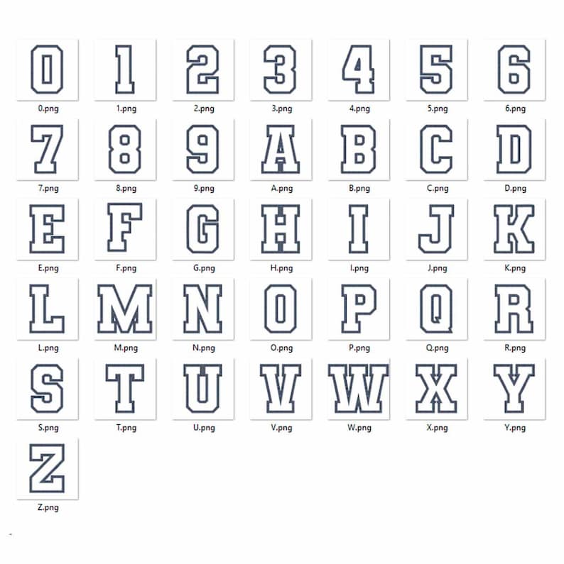 Varsity Alphabet Frame, Embroidery Letters, Stitch Outlines, College ...