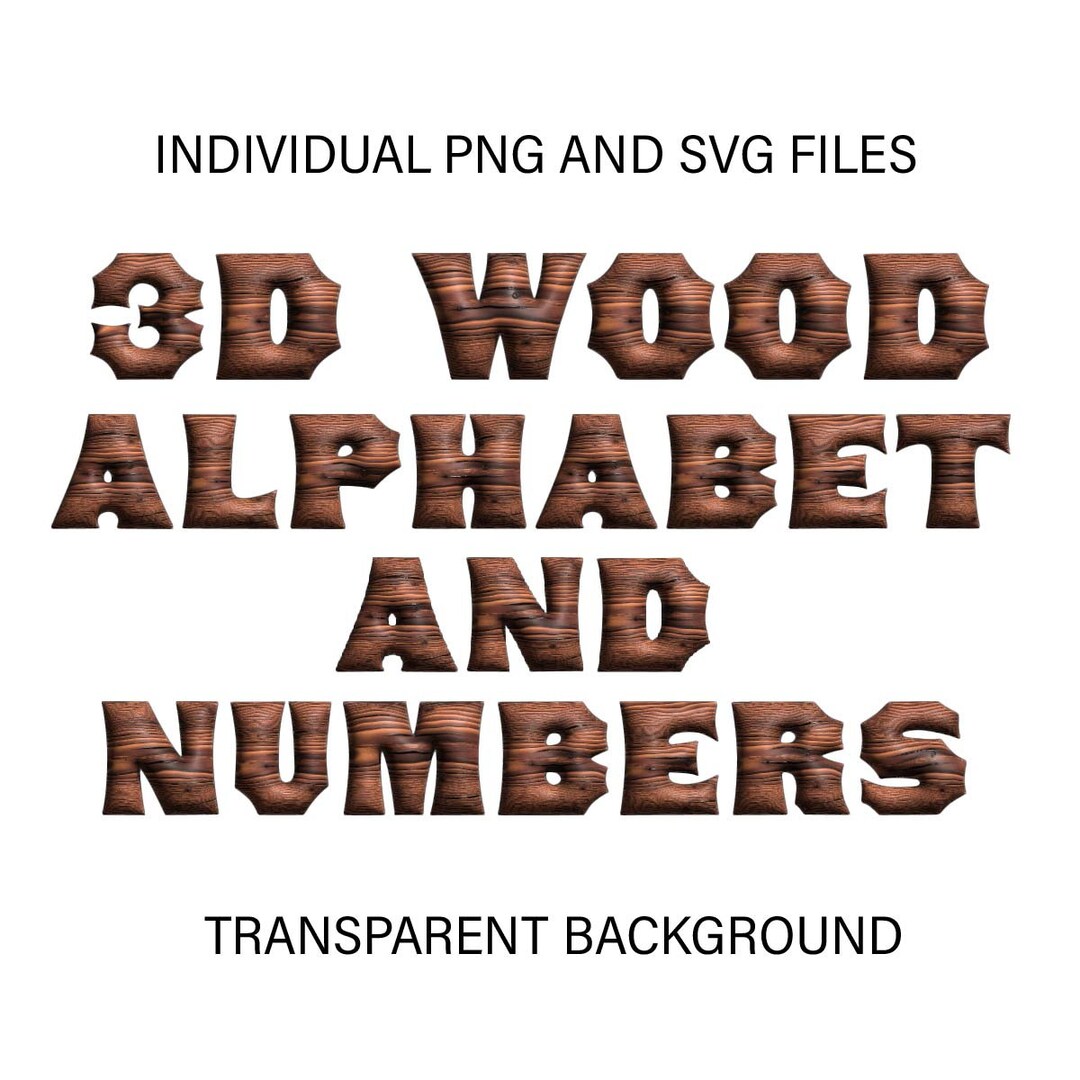 3D Wood Printable Alphabet, A to Z and Numbers, Digital Letters ...
