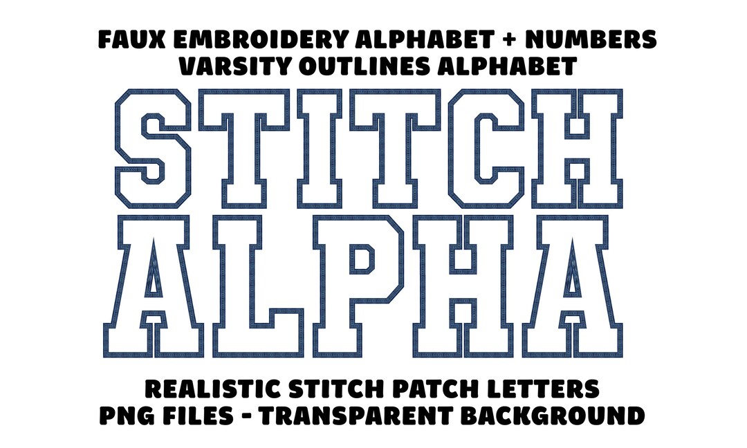 Varsity Alphabet Frame, Embroidery Letters, Stitch Outlines, College ...