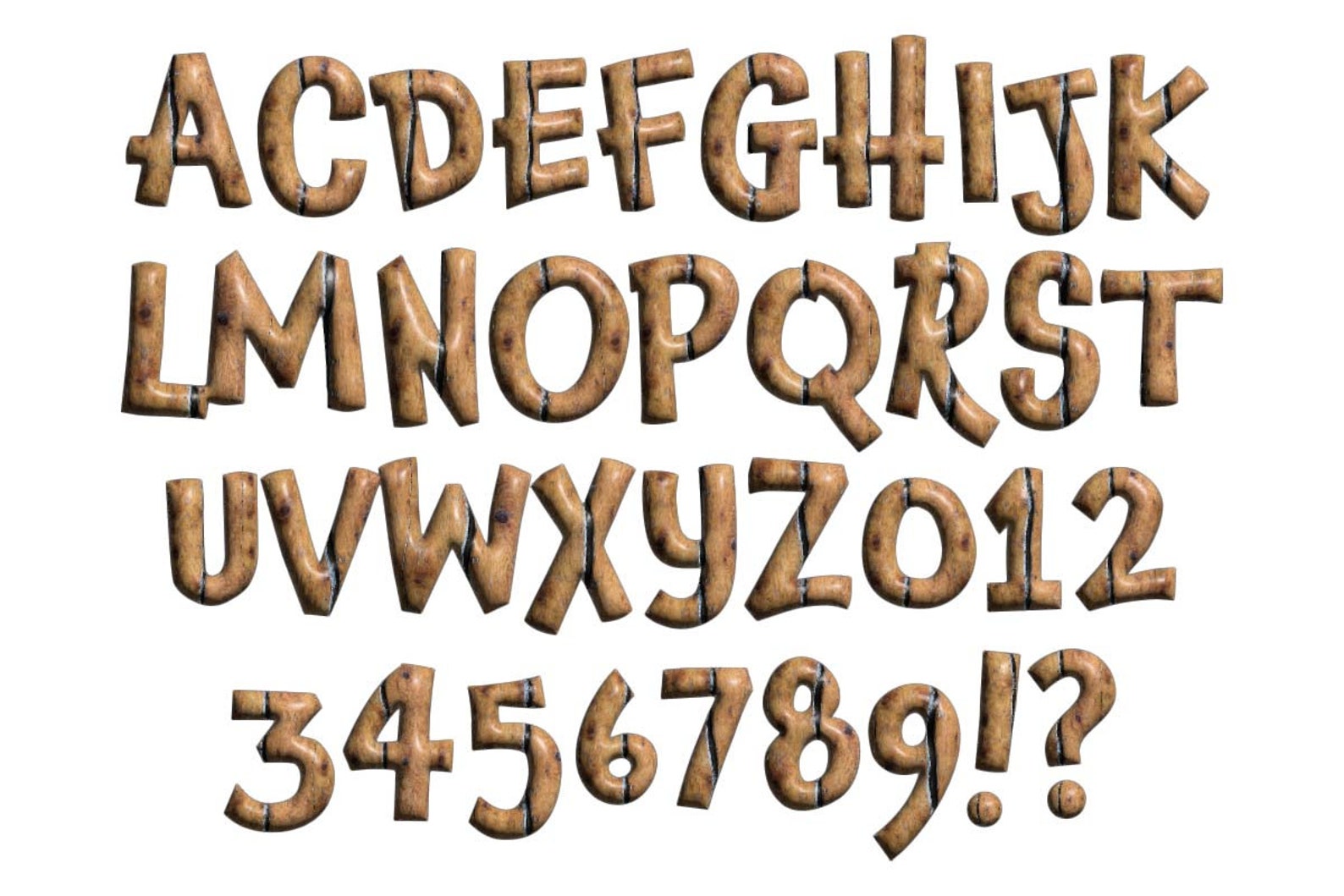 3D Wood Letters Set. A to Z and Numbers. Individual Png and Sgv Files ...