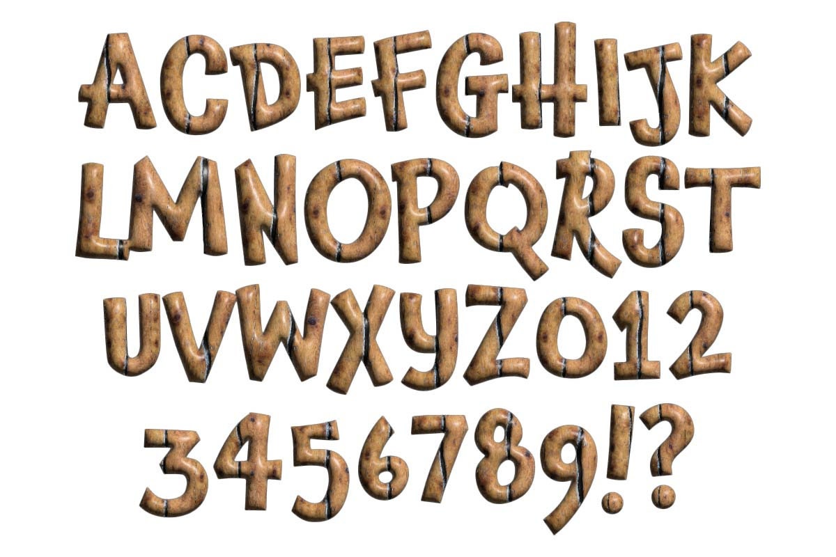 3D Wood Letters Set. A to Z and Numbers. Individual Png and Sgv Files ...