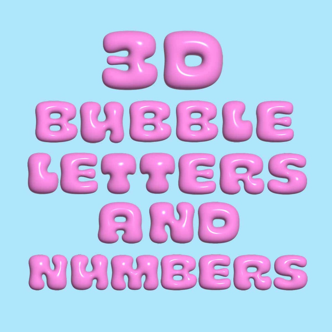 3D Pink Alphabet Set Png, Svg, a to Z and Numbers, 3d Letters, Bubble ...