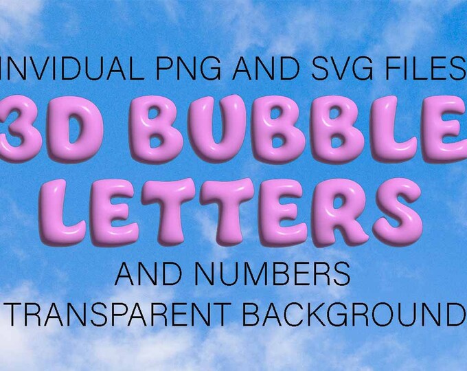 3D Bubbly Letters Clipart PNG SVG Bundle, Bubbly Font, Bubbly Alphabet ...