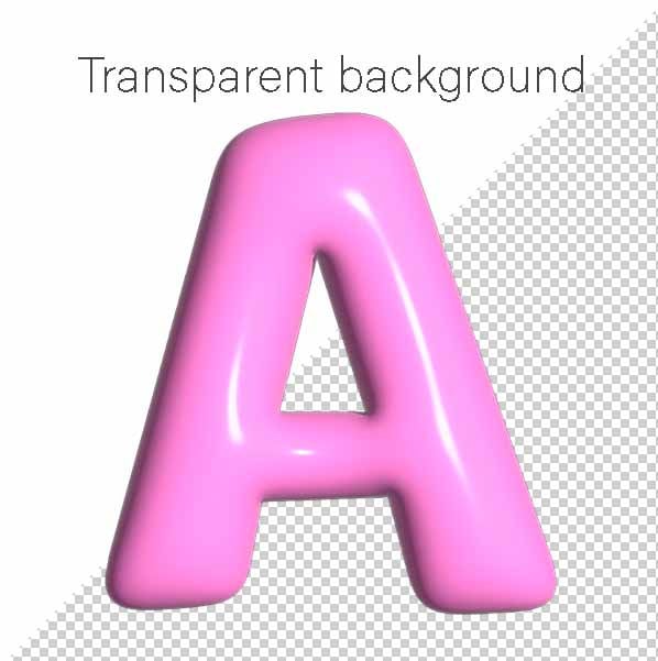 3D Pink Alphabet Set Png, Svg, 3d Letters, Bubble Font, Bubble Letters ...