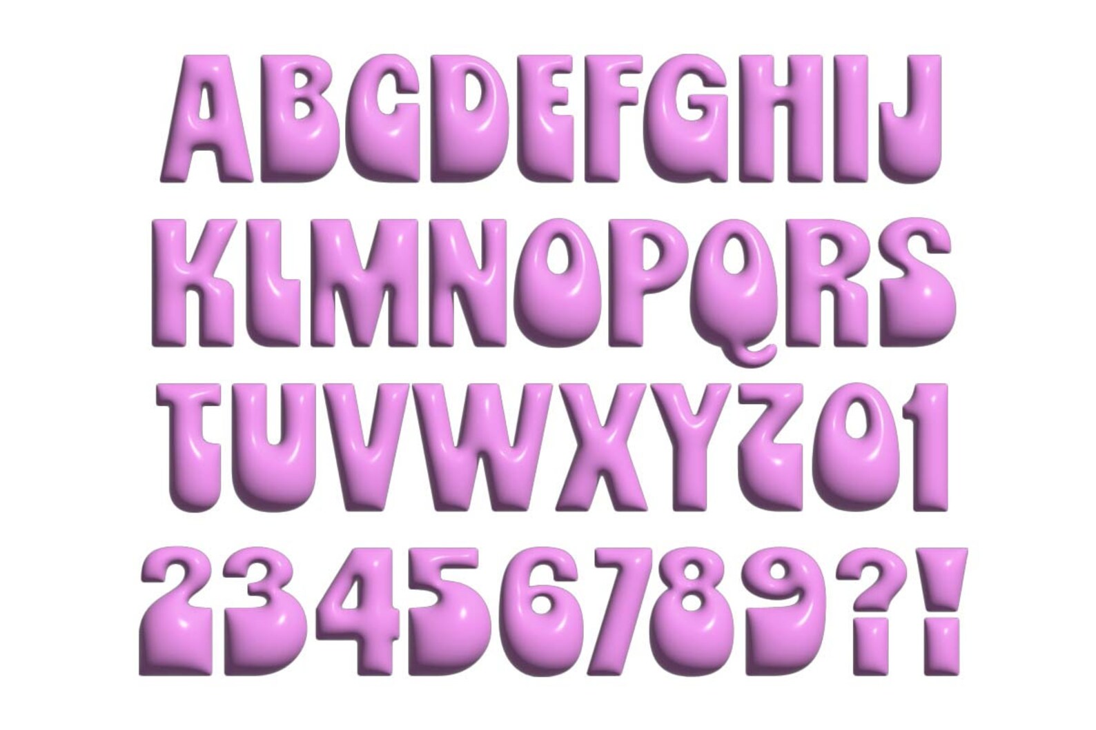 3D Pink Alphabet Set Png, Svg, 3d Letters, Bubble Font, Bubble Letters ...