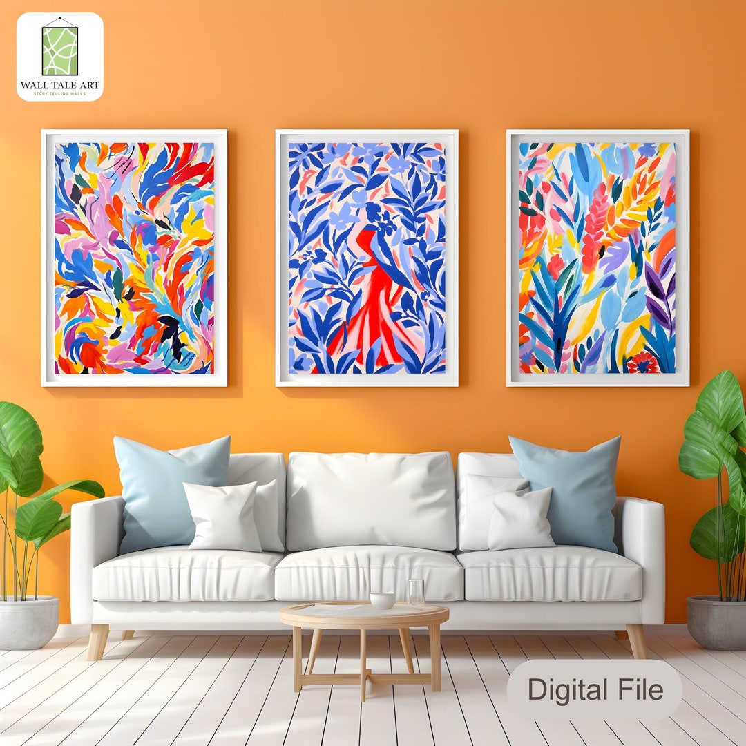 Henri Matisse Set of 3 Wall Art Bundle, Vibrant Brush Strokes, Colorful ...