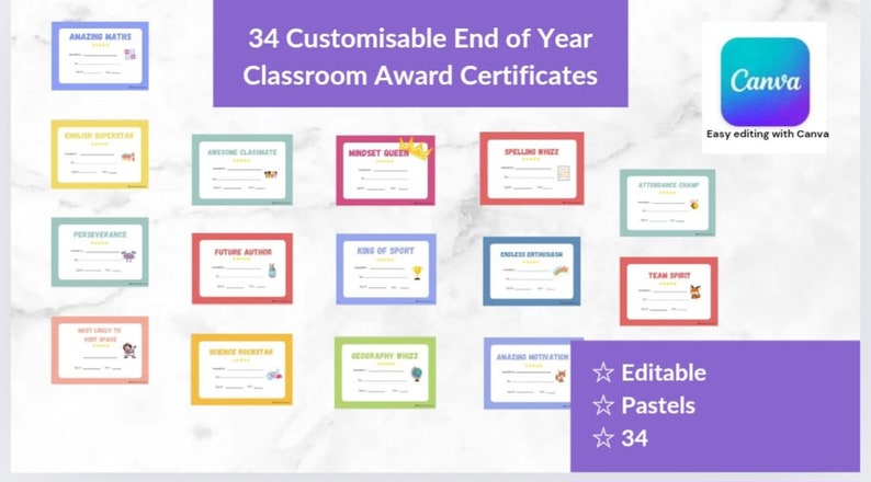 End of Year Certificates, End of Year Awards Student Awards Classroom ...