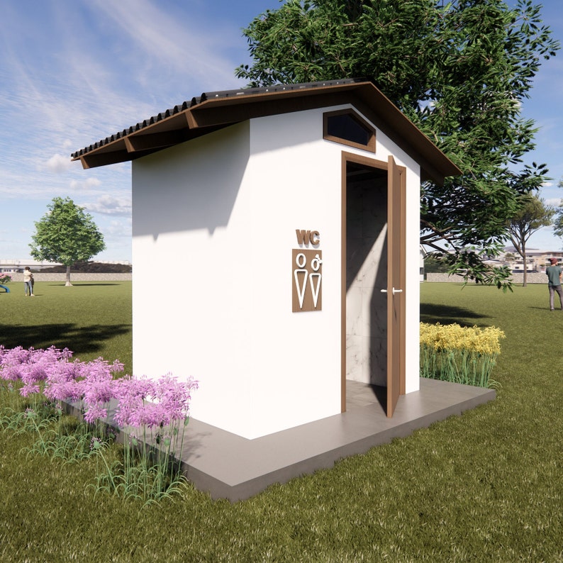Exterior WC Plans PDF, Step-by-step DIY Build Guide, 3D Architectural ...