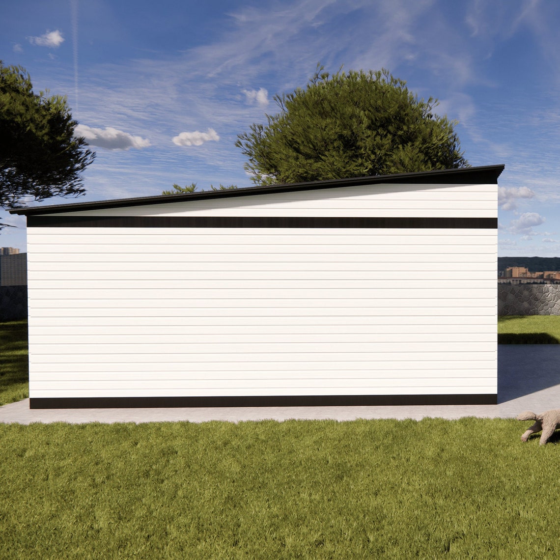 Single Car Garage Plan, Farmhouse Garage Building Plan, DIY Garage Plan ...