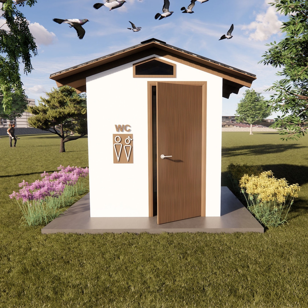 Outdoor Outhouse DIY Plan: Farmhouse Water Closet Blueprint (PDF) - Etsy