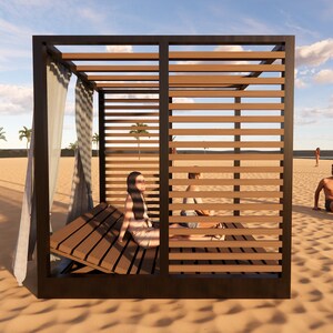 Beach Pergola Plans PDF, Step-by-step DIY Build Guide, 3D Architectural ...