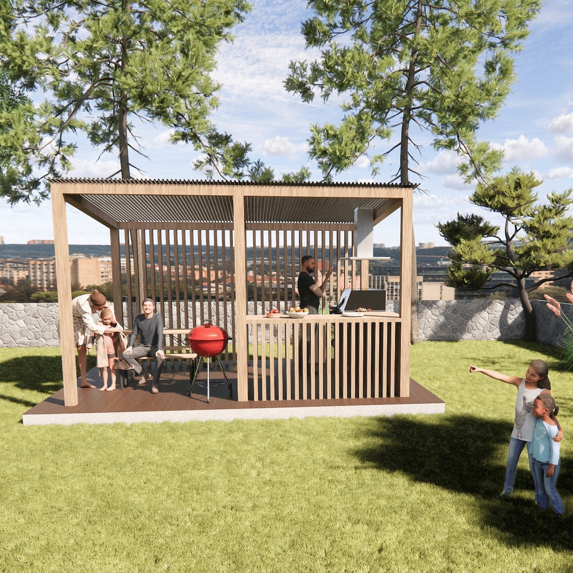 DIY Barbecue Pergola Plans: Step-by-step Build Guide (PDF) - Etsy