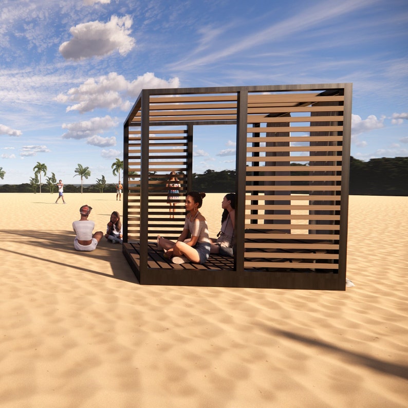 Beach Pergola Plan Printable PDF, Outdoor Pergola Patio Plan, Wood ...