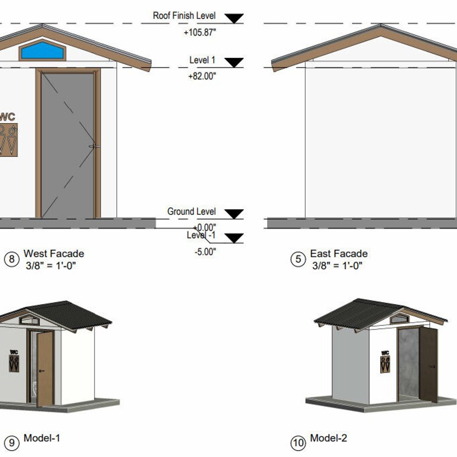 Exterior WC Plans PDF, Step-by-step DIY Build Guide, 3D Architectural ...