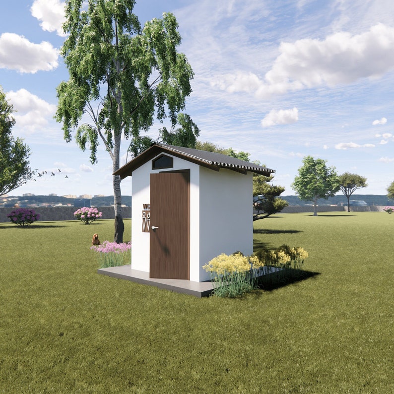 Exterior WC Plans PDF, Step-by-step DIY Build Guide, 3D Architectural ...