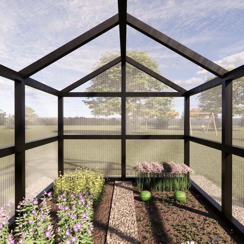 Modern 20x10 Greenhouse Plans: DIY Polycarbonate Design (PDF & 3D Revit ...