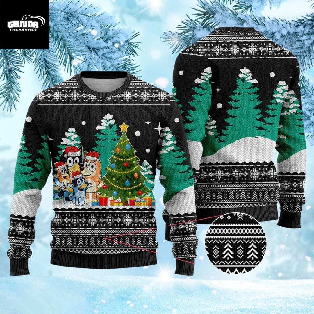 Bluey Ugly Sweater Bluey Family Christmas Sweater Bluey - Etsy Australia