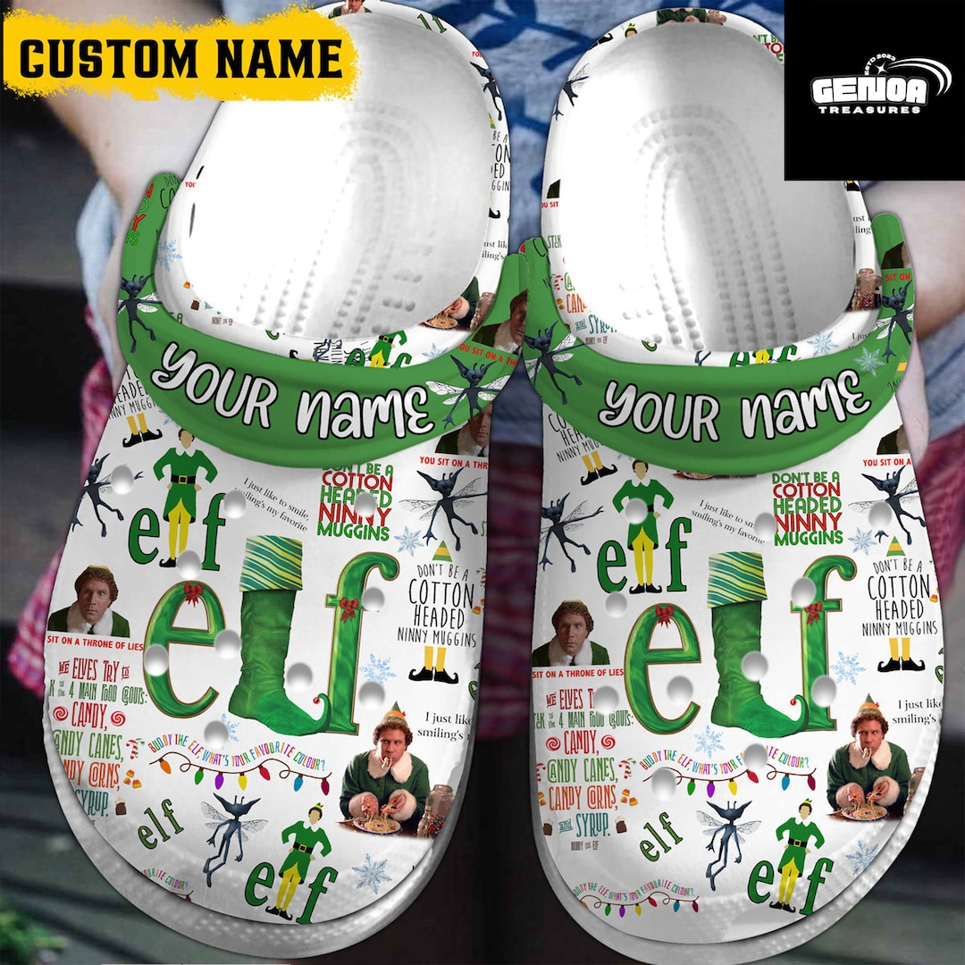 Christmas Clogs Buddy the Elf Clogs Santa Xmas Elf Sandals - Etsy UK
