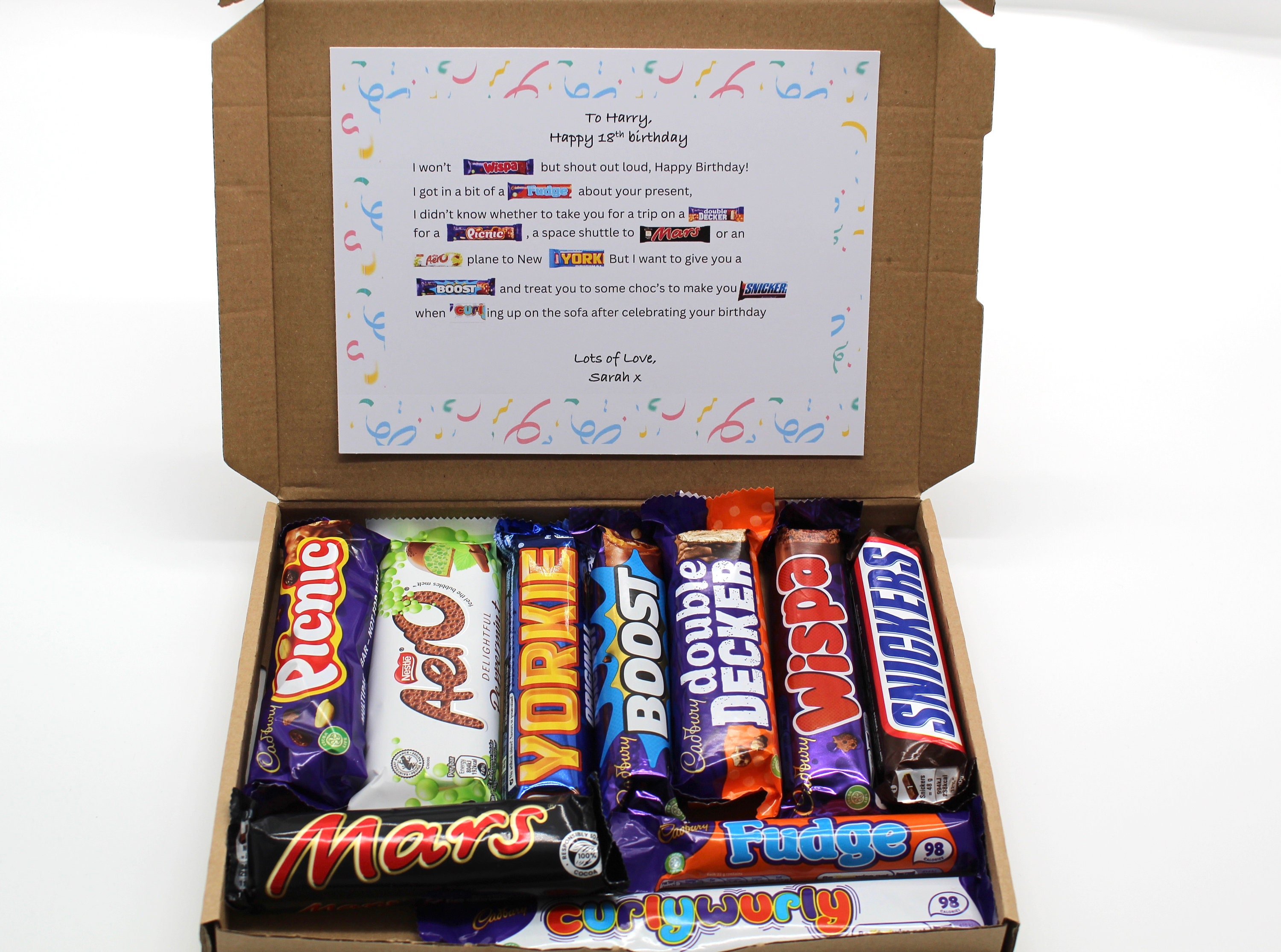 Personalised Milestone Birthday Chocolate Gift Box With Poem, Letterbox ...