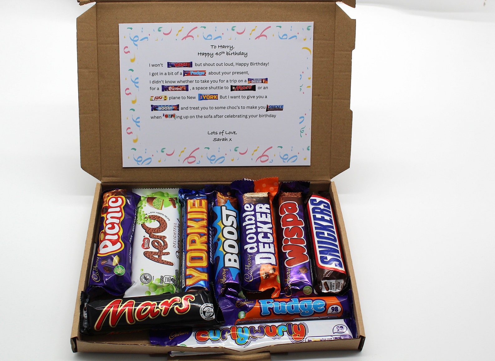 40th Birthday Chocolate Poem Hamper: Personalised Letterbox Gift - Etsy UK