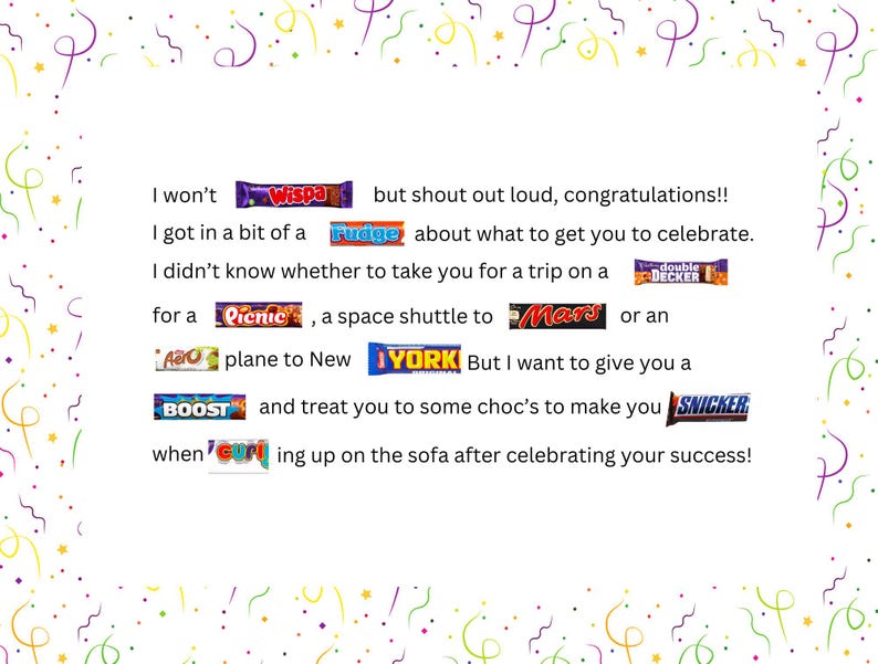 Exam Results Gift, Chocolate Celebrations, Congratulations Personalised ...