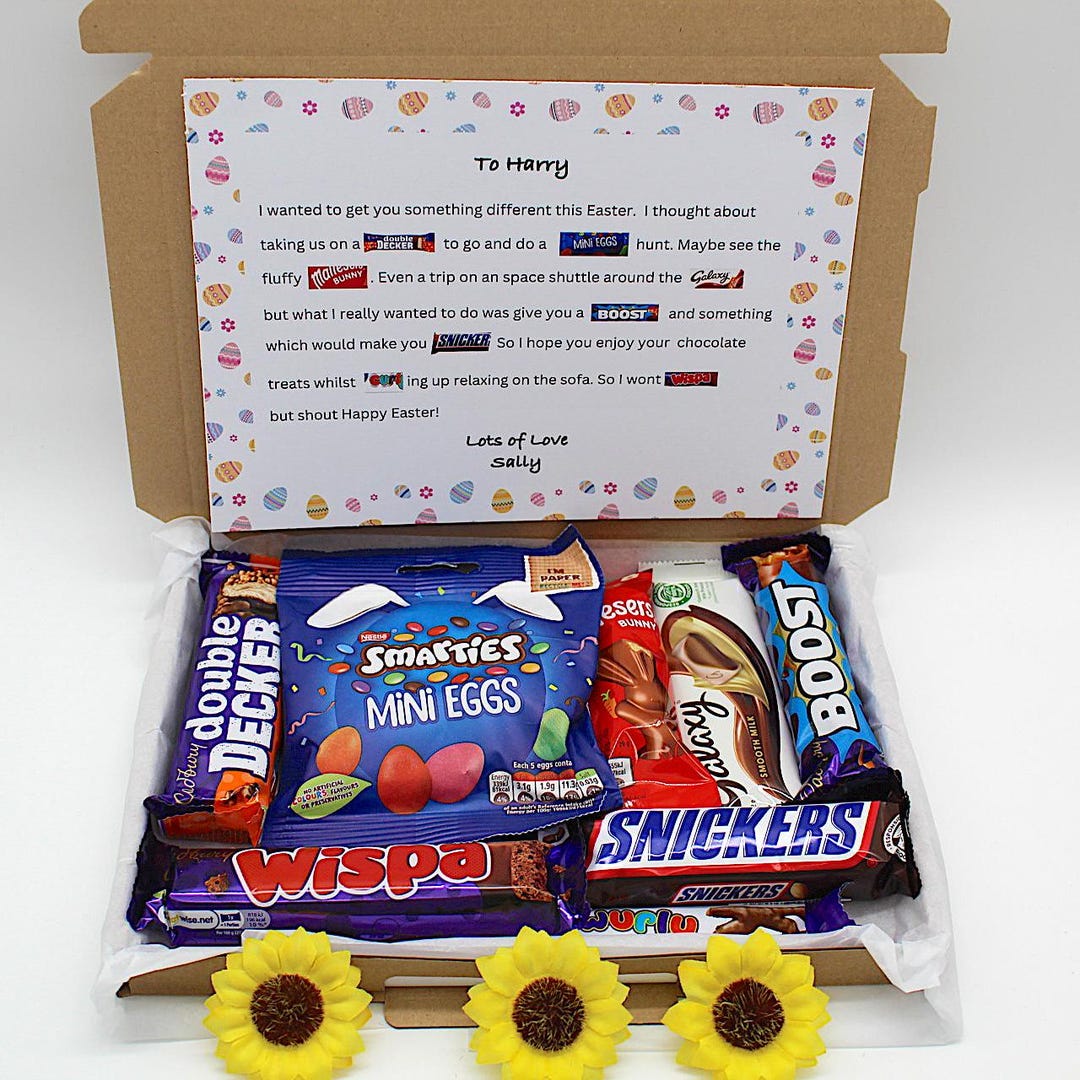 Easter Chocolate Personalised Poem Letterbox Gift, Easter Novelty ...
