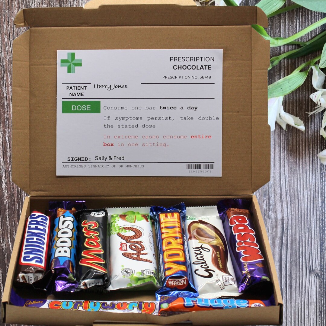Get Well Soon Chocolate Gift: Humorous Prescription Box - Etsy