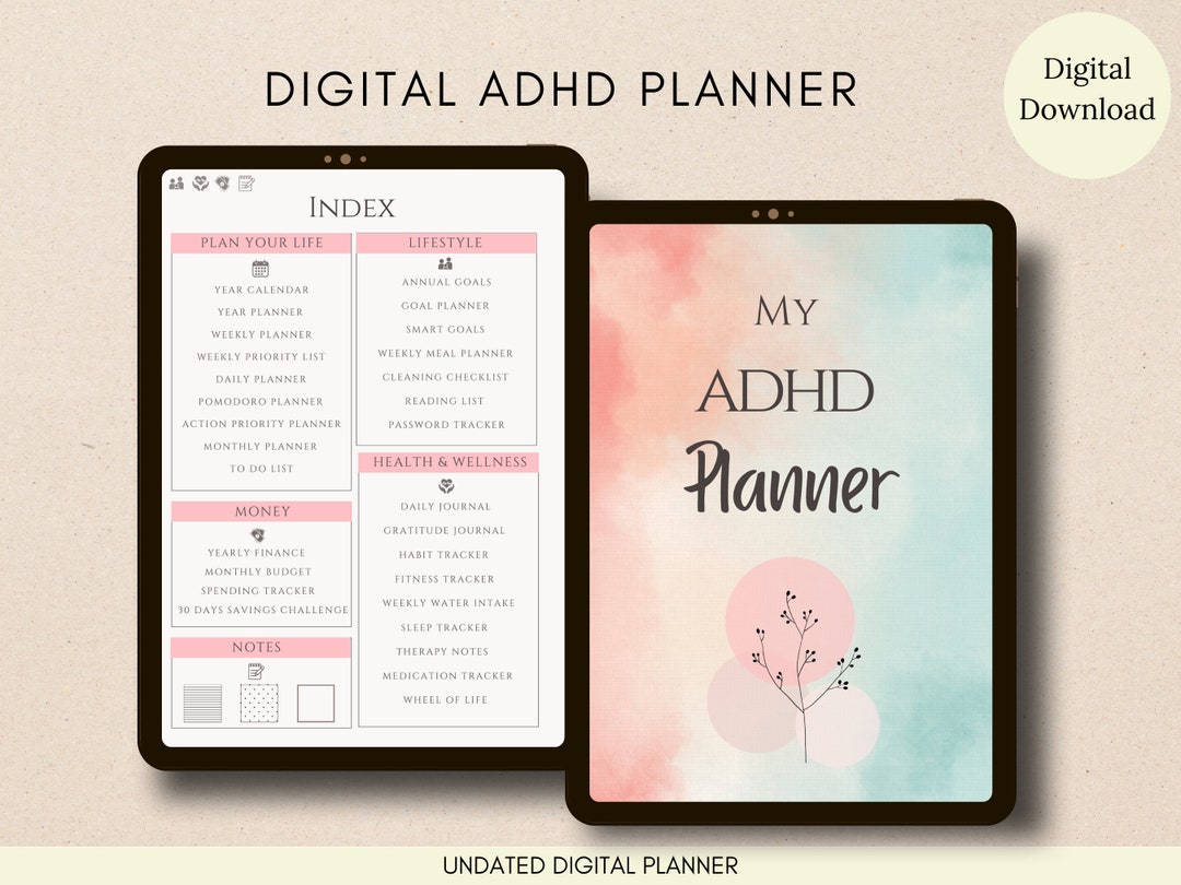 ADHD Digital Planner | Adult ADHD Planner | Productivity Journal ...