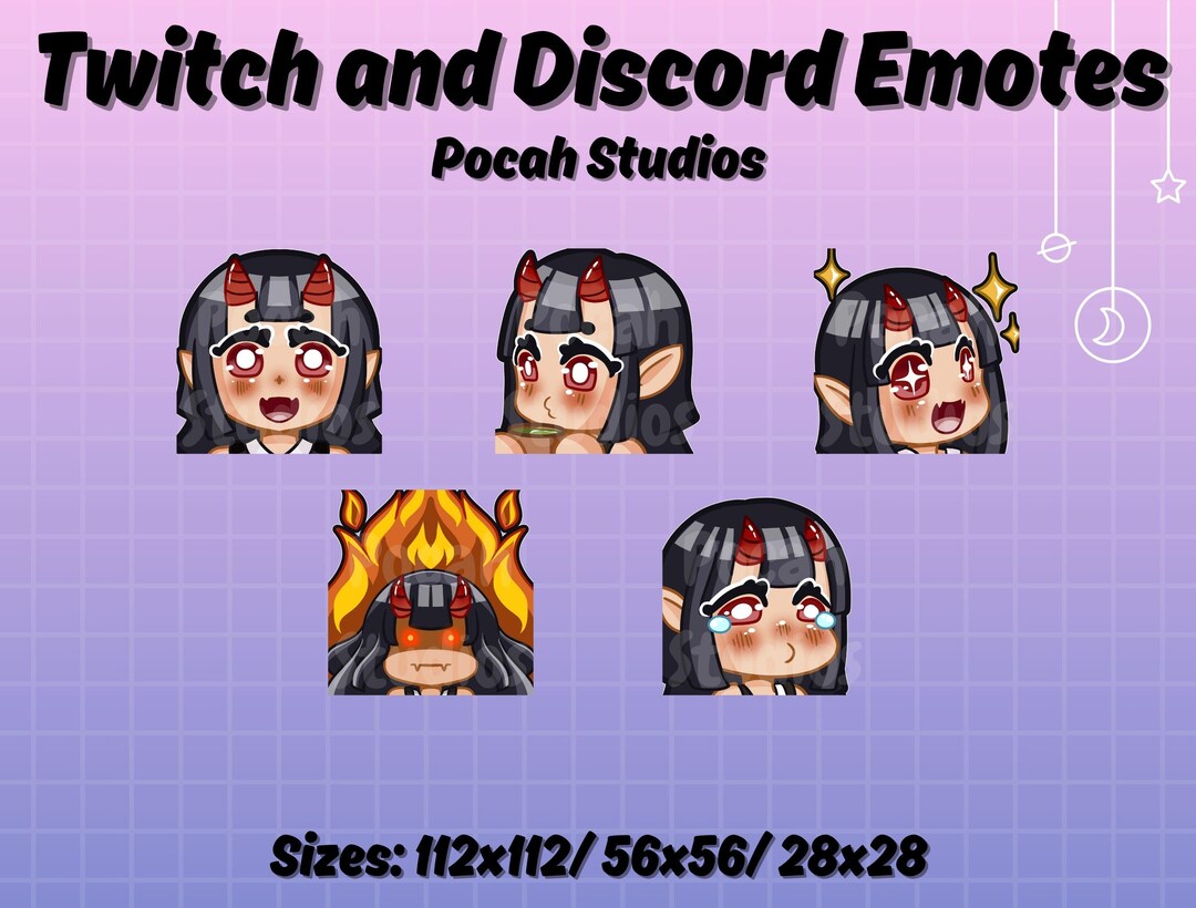 Chibi Demon Girl Emotes - Etsy