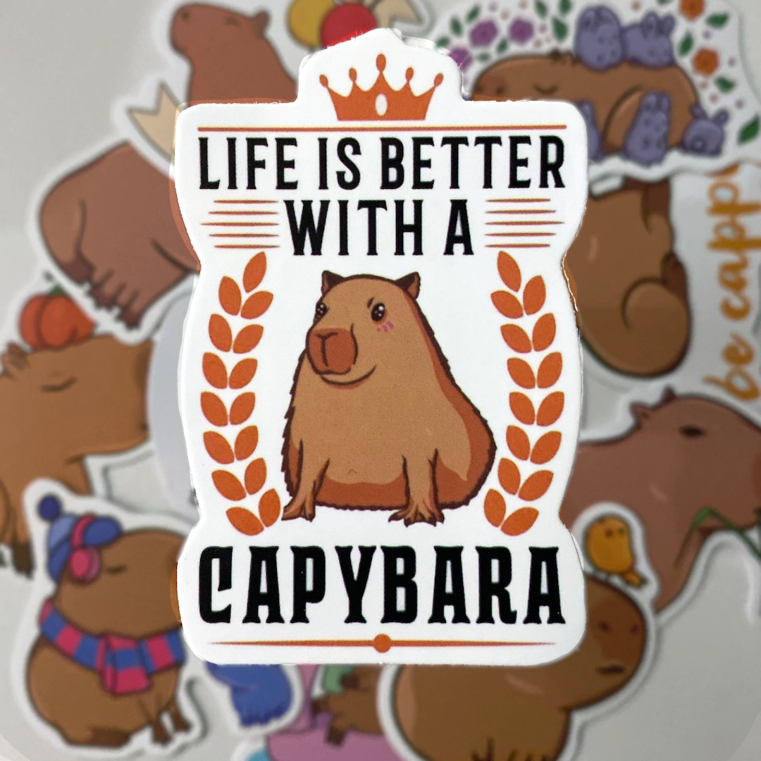 The Cute Capybara One - Capybara Sticker Pack - Cute Cappy Stickers ...