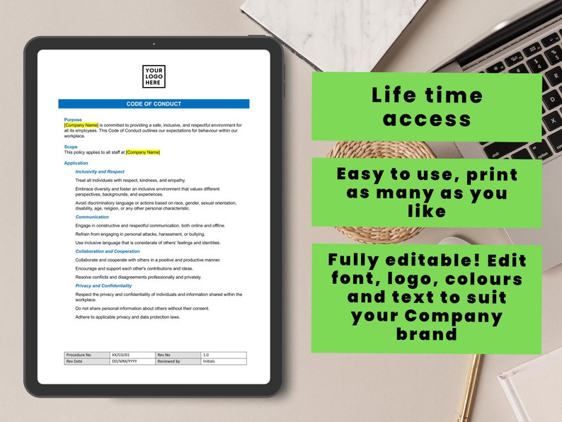 Code of Conduct Policy| HR Forms ǀ New Employee | Recruitment Form ...
