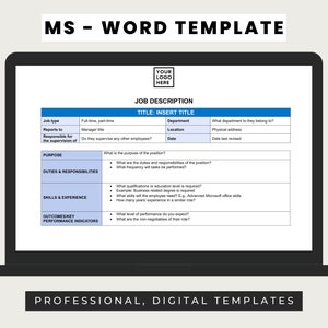 Job Description Template ǀ HR Forms ǀ New Employee | Recruitment Form ...