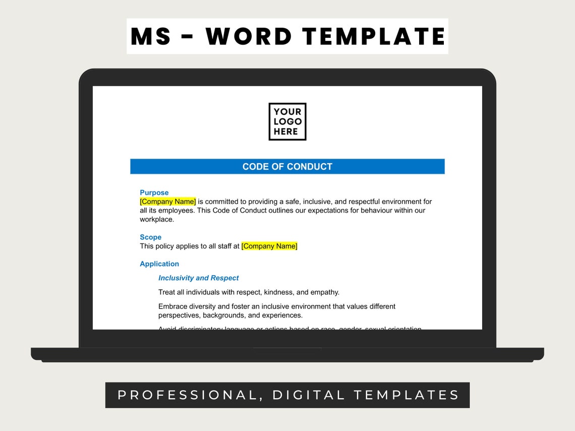 Code of Conduct Policy| HR Forms ǀ New Employee | Recruitment Form ...