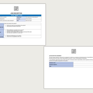 Job Description Template ǀ HR Forms ǀ New Employee | Recruitment Form ...