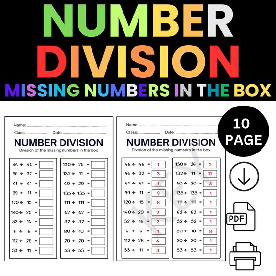 Box Division Worksheets