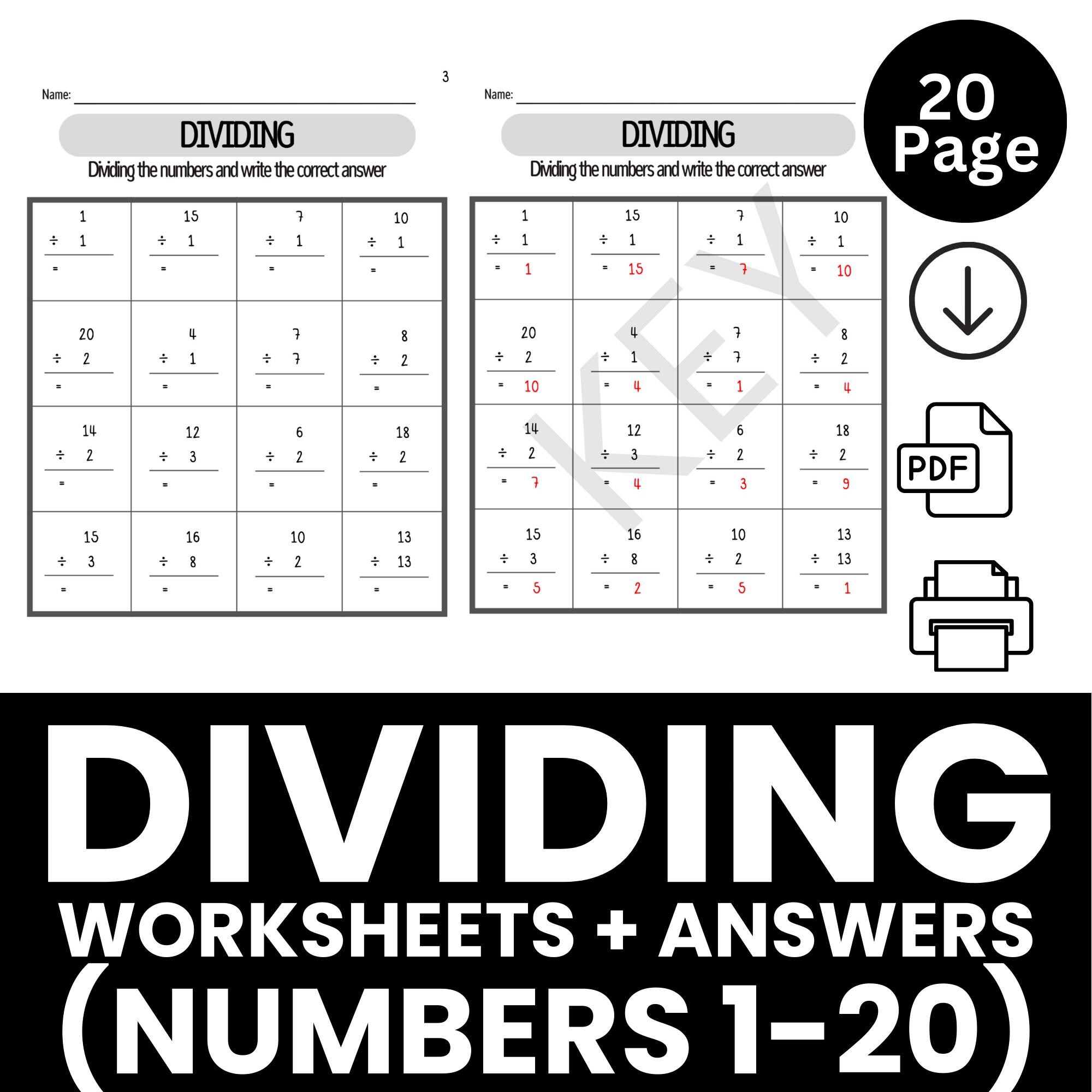 Work Sheets for Kids Division Worksheets for 1st Grade Fun Easy ...