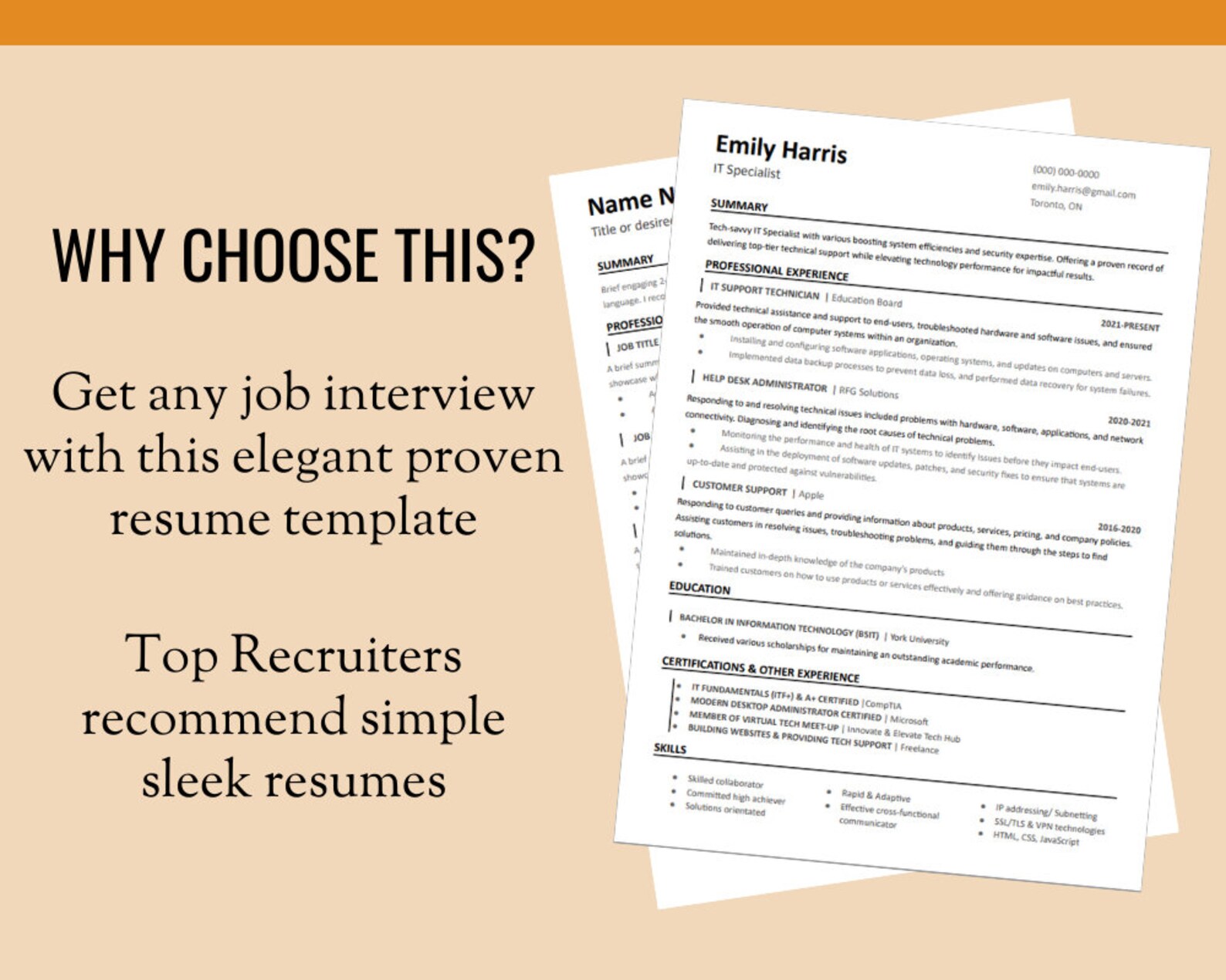 ATS Friendly Resume Template for Google Docs Resume Template to ...